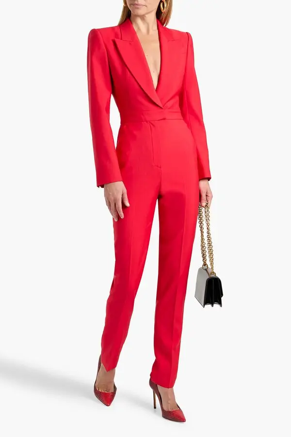 Alexander McQueen Cutout Woolcrepe Jumpsuit