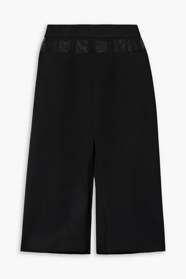 Stella McCartney Tulletrimmed Wooltwill Midi Skirt - Black
