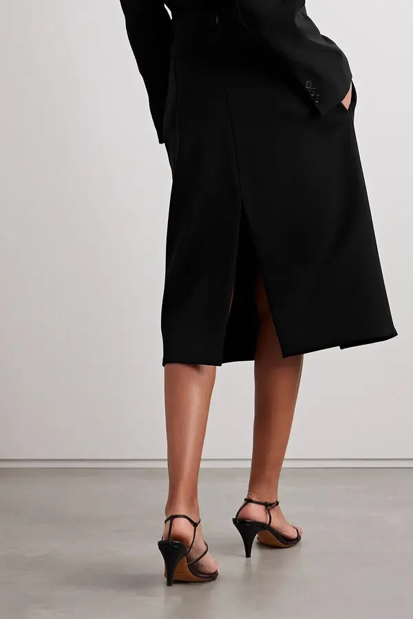 Stella McCartney Tulletrimmed Wooltwill Midi Skirt