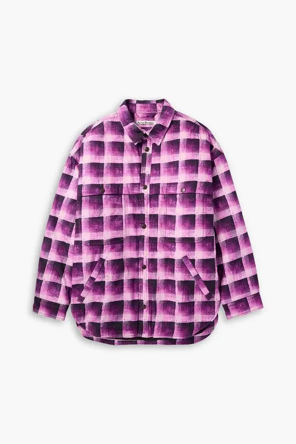Acne Studios Osadia Oversized Checked Cottonflannel Shirt - Violet