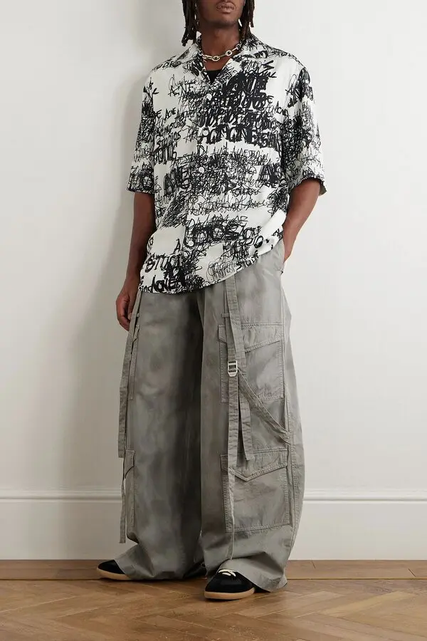 Acne Studios Sowen Oversized Campcollar Logoprint Twill Shirt