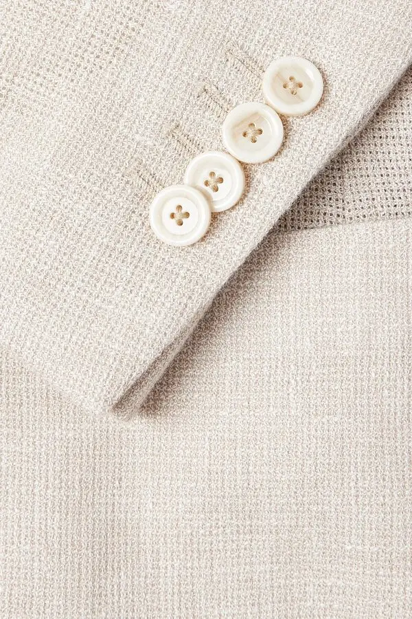 LARDINI Doublebreasted Linen And Woolblend Crepe Blazer