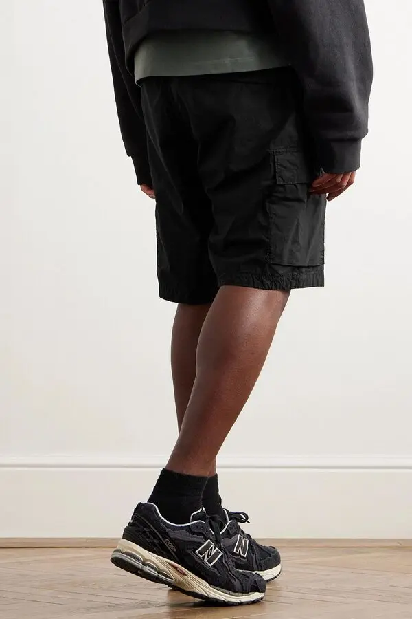 Stone Island Straightleg Logoappliquéd Cottonblend Canvas Cargo Shorts