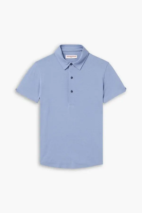 Orlebar Brown Sebastian Cotton And Silkblend Jersey Polo Shirt - Blue