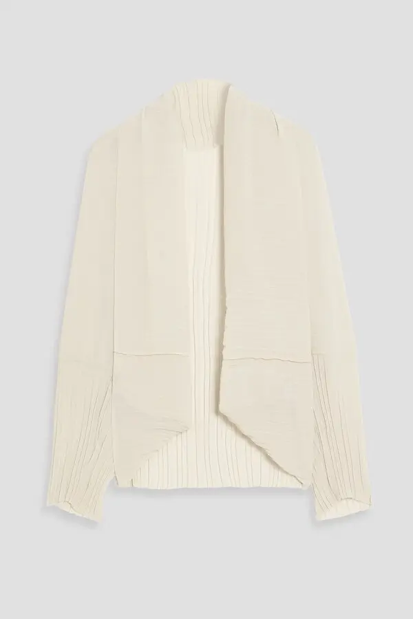 Max Mara Vesuvio Plissé Crepe De Chine Cape - Ecru