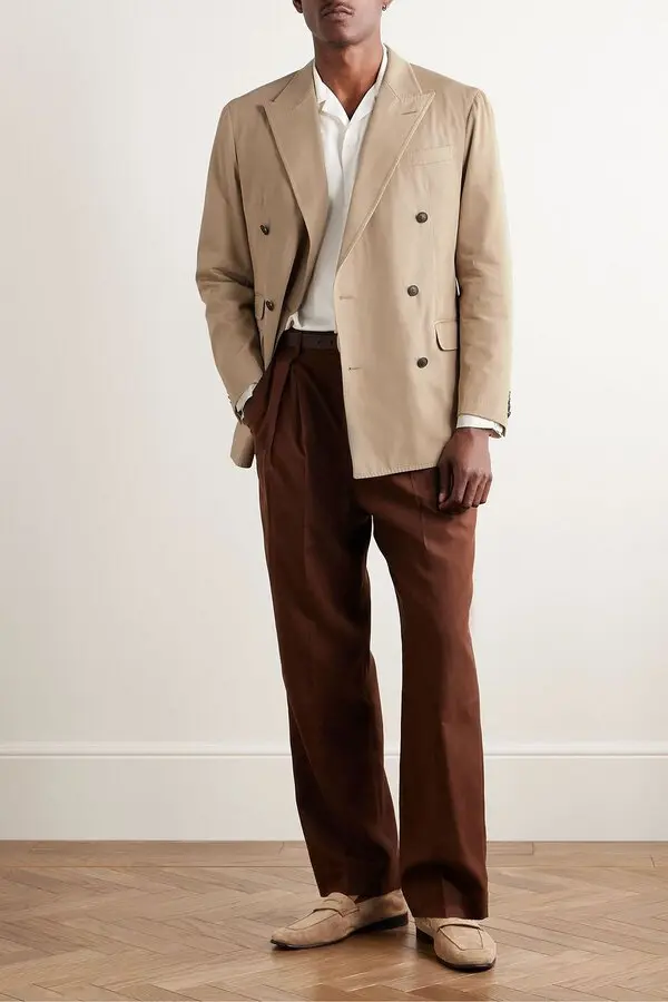 Dunhill Cavendish Doublebreasted Cotton And Cashmereblend Twill Suit Jacket