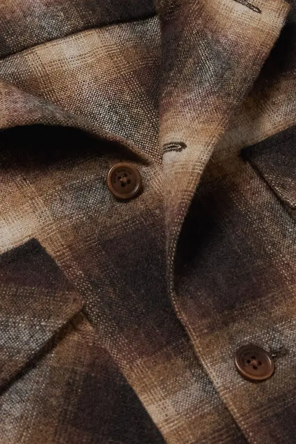 Nudie Jeans Vincent Campcollar Checked Woolblend Shirt