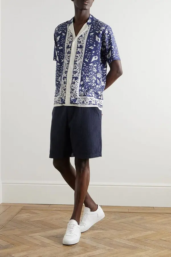 Orlebar Brown Maitan Campcollar Printed Lyocell Shirt