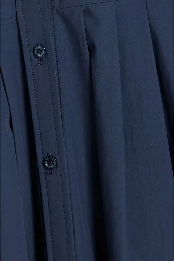 Max Mara Pleated Cottonpoplin Midi Shirt Dress