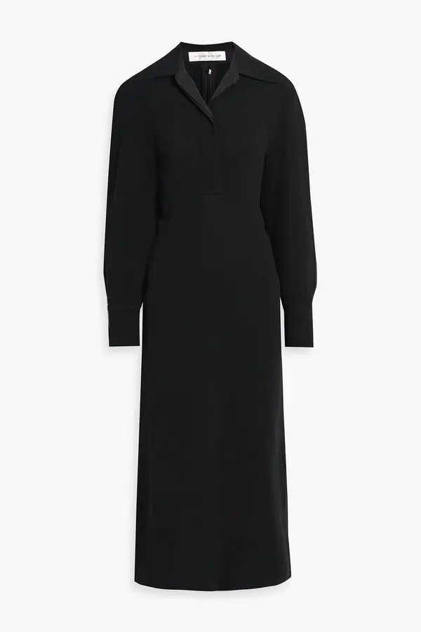 Victoria Beckham Crepe Midi Shirt Dress - Black