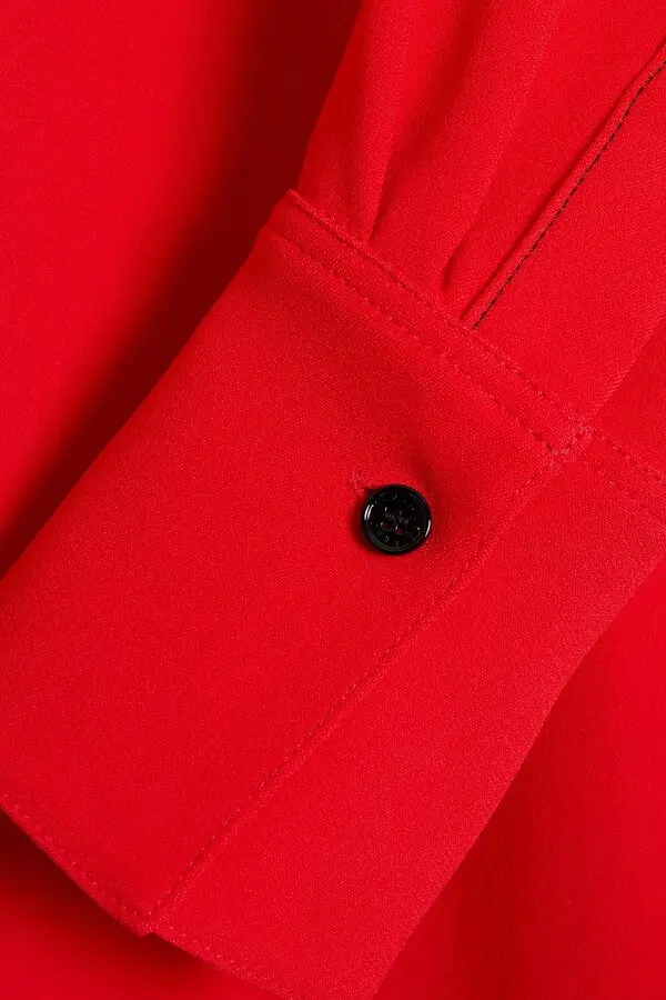 Victoria Beckham Crepe Midi Shirt Dress - Red