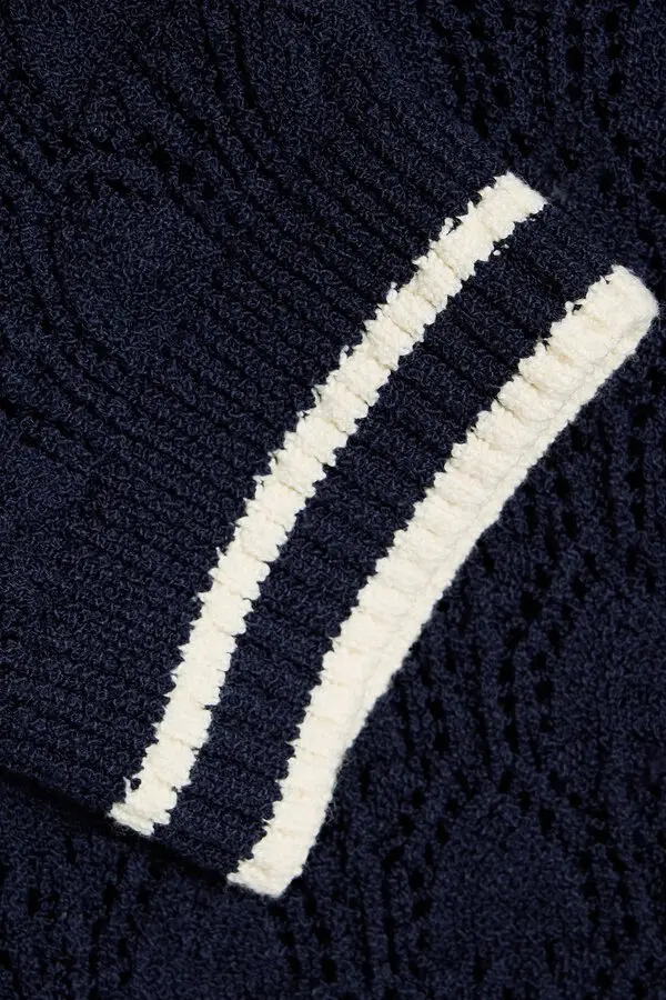 FRAME Rookie Crew Pointelleknit Cottonblend Sweater