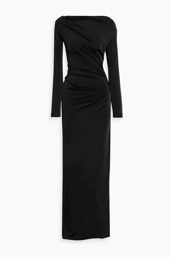 Victoria Beckham Draped Jersey Maxi Dress