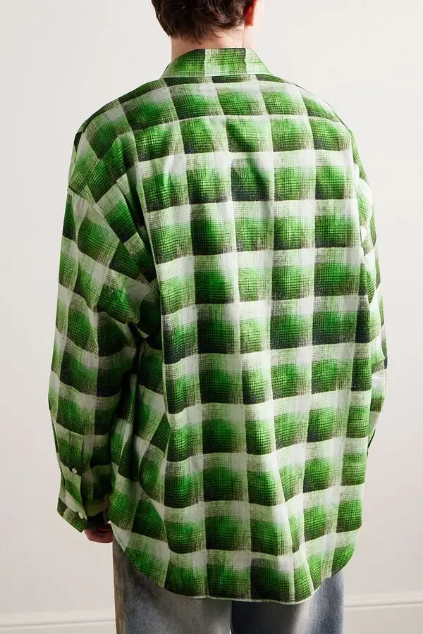 Acne Studios Setar Logoembroidered Checked Cottonflannel Shirt
