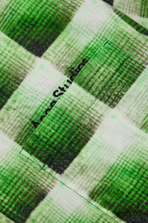 Acne Studios Setar Logoembroidered Checked Cottonflannel Shirt