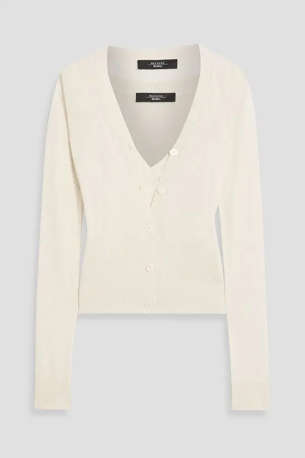 Max Mara Silk And Linenblend Tank And Cardigan Set - Ecru