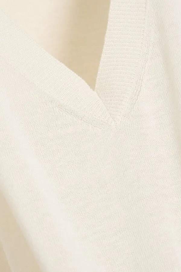 Max Mara Silk And Linenblend Tank And Cardigan Set