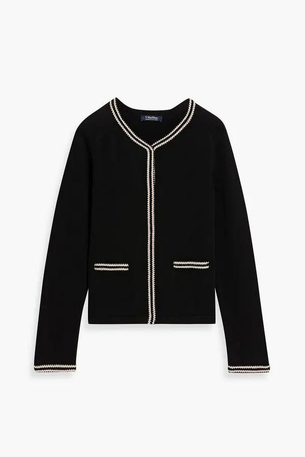Max Mara Embroidered Cotton Cardigan - Black