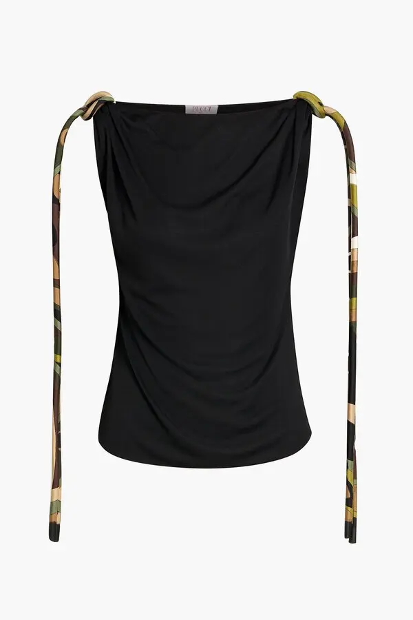 Emilio Pucci Knotted Draped Crepe Top