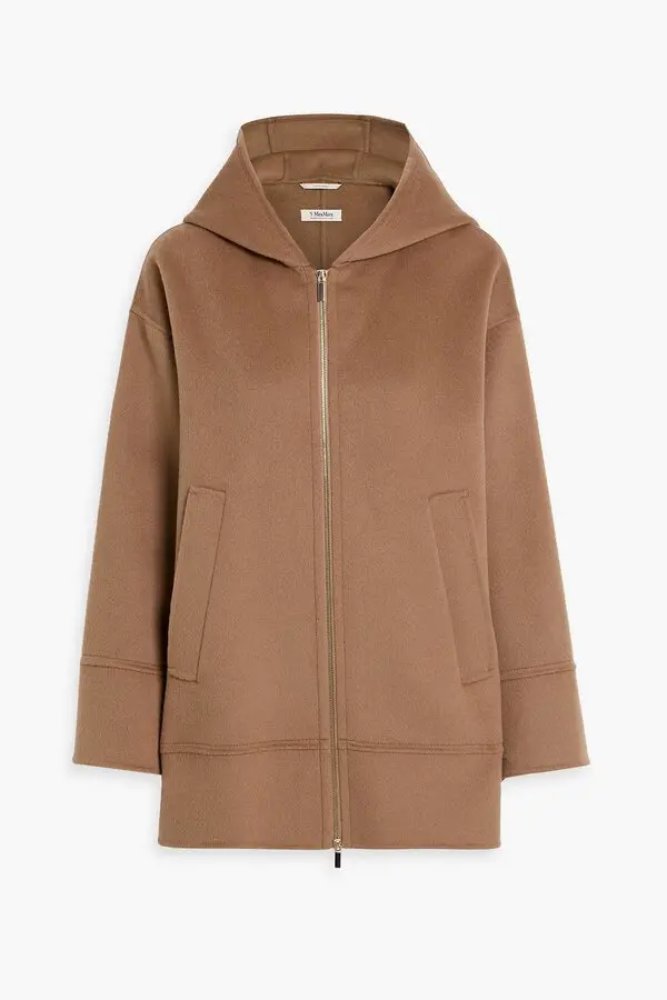 Max Mara Cloe Wool Hooded Coat - Camel