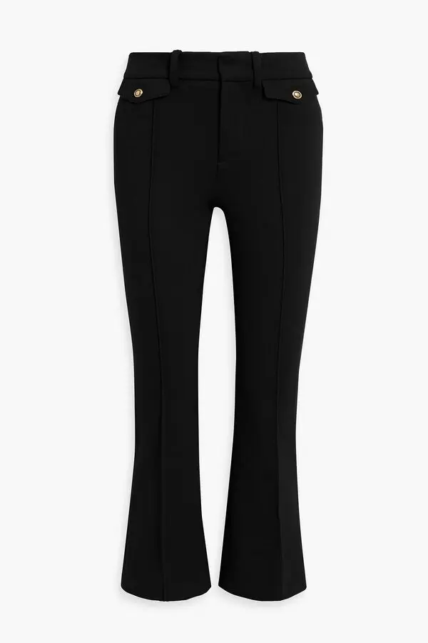 FRAME The Reboot Cropped Crepe Bootcut Pants - Black