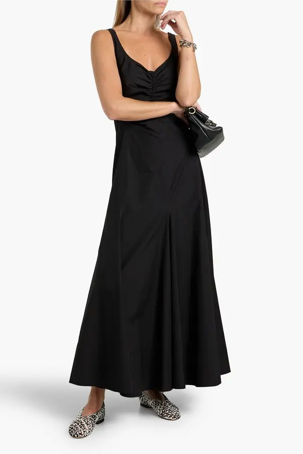 Sportmax Galante Flared Cottonpoplin Maxi Dress