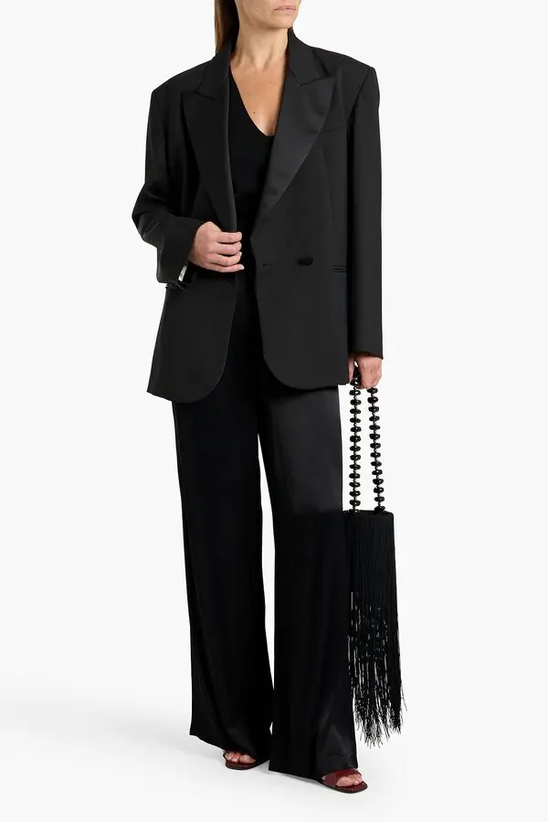 Max Mara Satintrimmed Twill Blazer