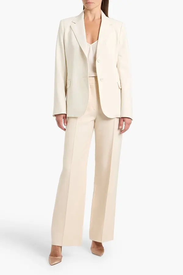 Max Mara Twill Blazer With Buttoned Cuffs - Ecru