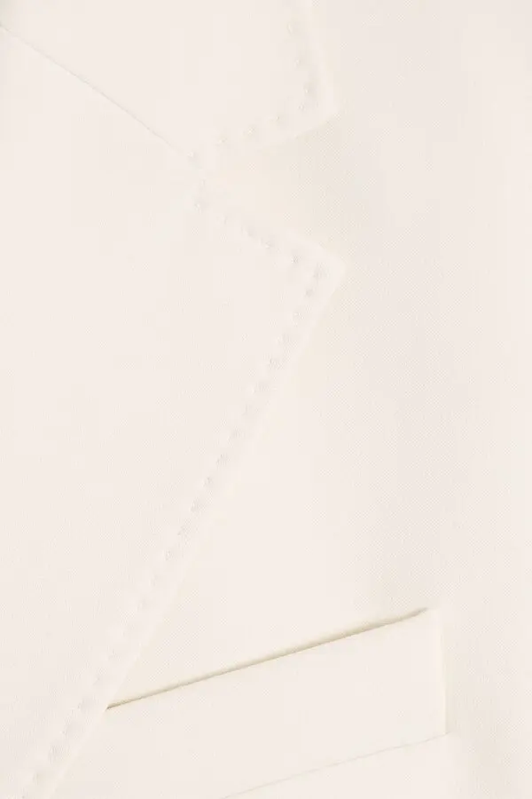Max Mara Twill Blazer With Buttoned Cuffs - Ecru