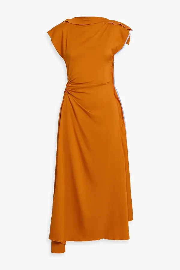 Victoria Beckham Draped Satincrepe Midi Dress