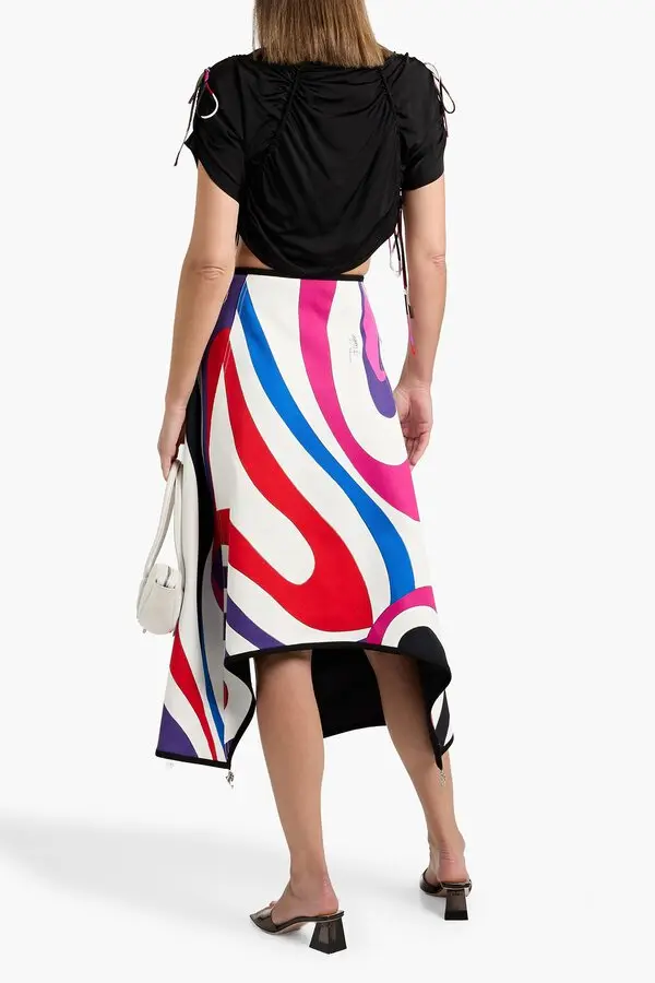 Emilio Pucci Cropped Stretch-jersey Top With Embellishments