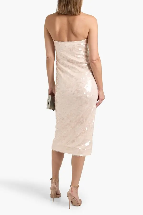 Sportmax Stemma Strapless Sequin Midi Dress
