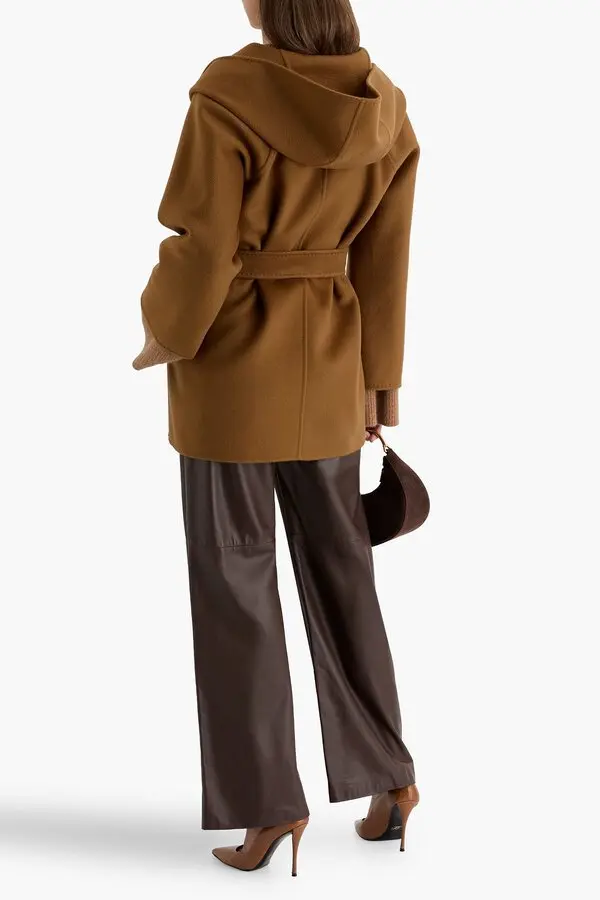 Max Mara Ocroma Cashmerefelt Hooded Coat