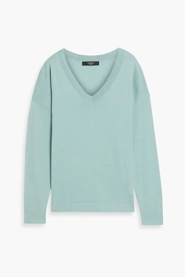 Max Mara Rania Silk And Cottonblend Sweater - Mint