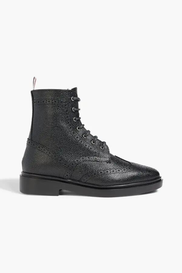 Thom Browne Pebbledleather Combat Boots