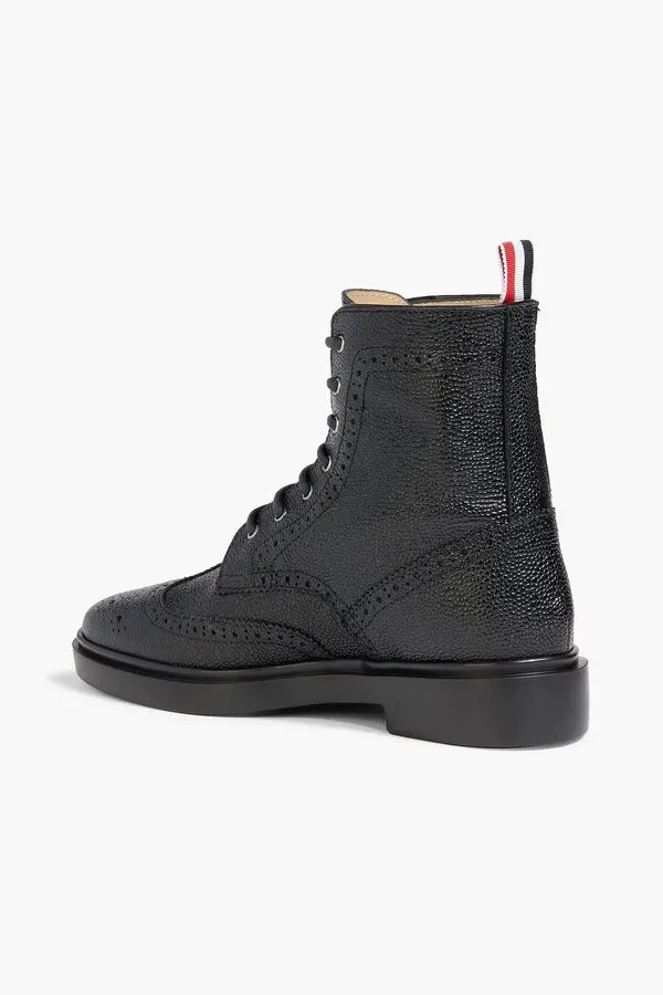 Thom Browne Pebbledleather Combat Boots