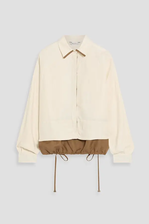 Max Mara Biacca Twotone Linen And Silkblend Twill Shirt - Ivory
