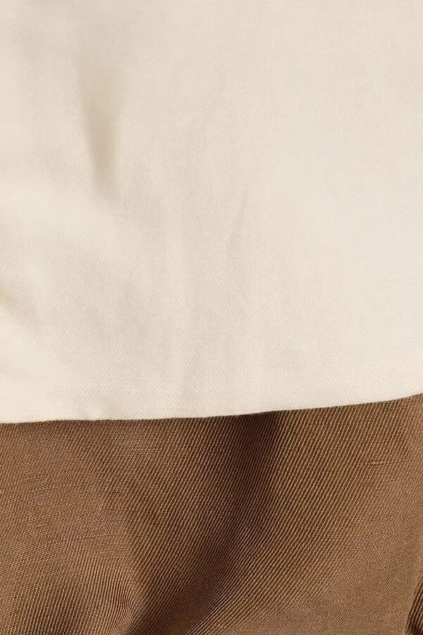 Max Mara Biacca Twotone Linen And Silkblend Twill Shirt