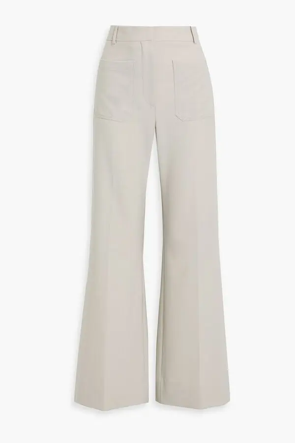 Victoria Beckham Twill Wide-leg Pants - Stone