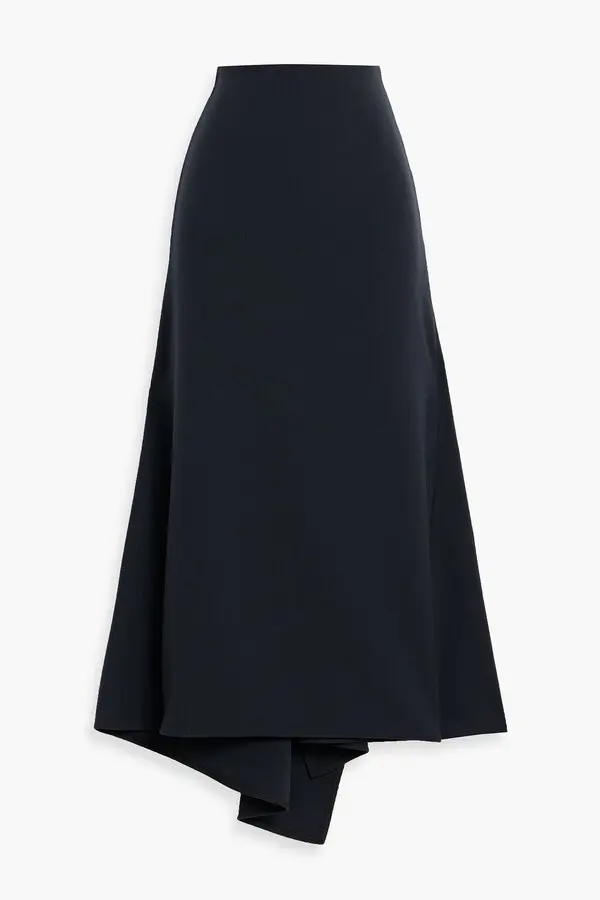 Victoria Beckham Draped Twill Midi Skirt