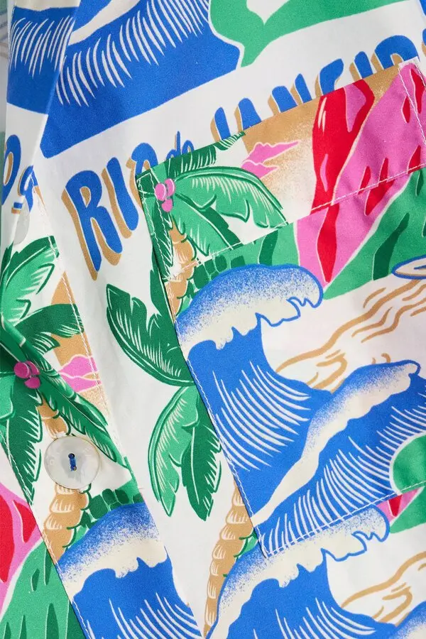 Farm Rio Printed Cottonpoplin Shirt