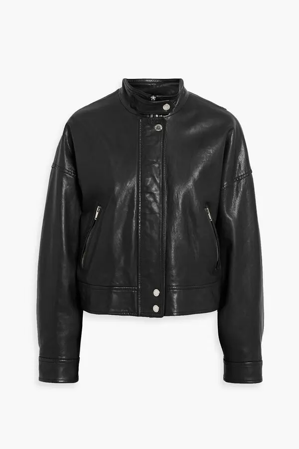 Max Mara Angel Leather Jacket - Black