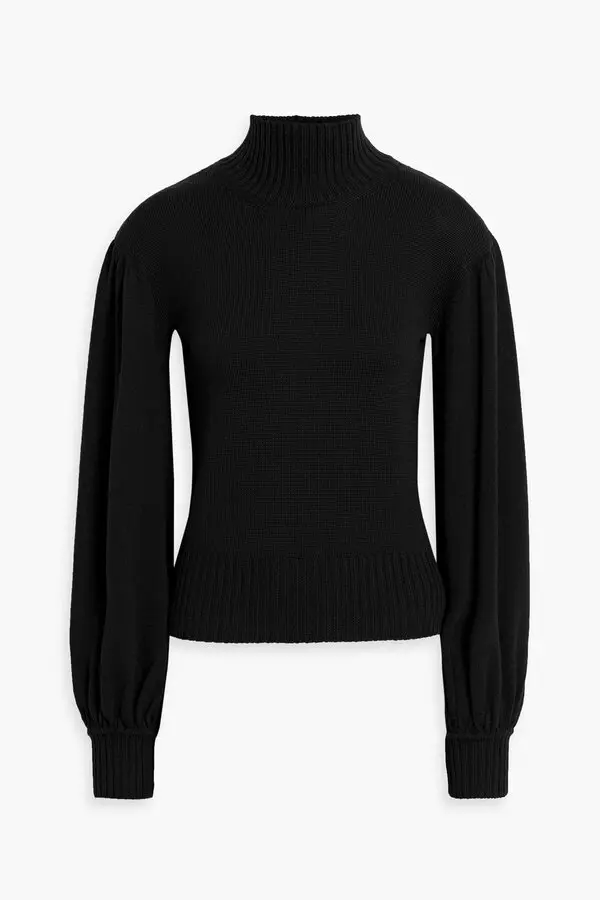 Max Mara Acume Wool Turtleneck Sweater - Black
