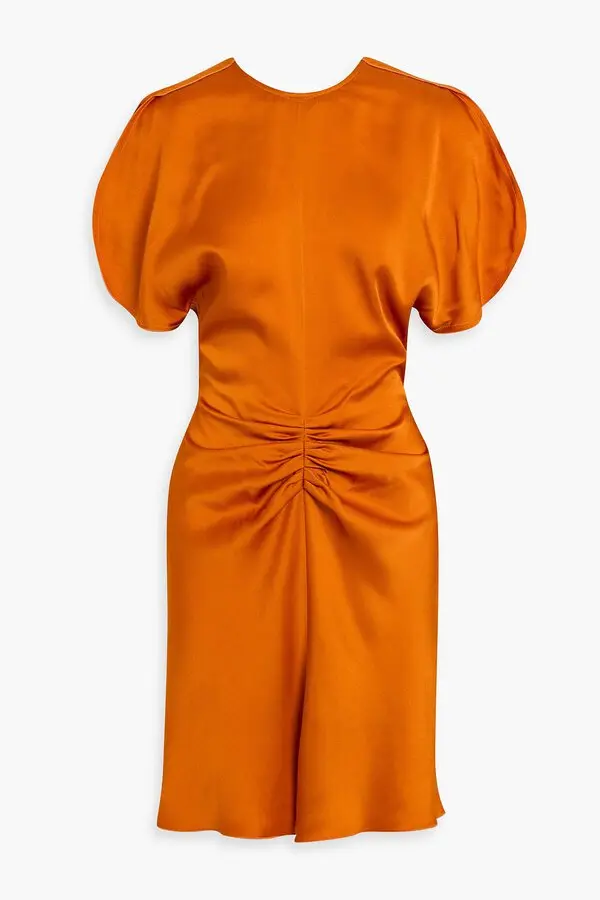 Victoria Beckham Ruched Satincrepe Mini Dress