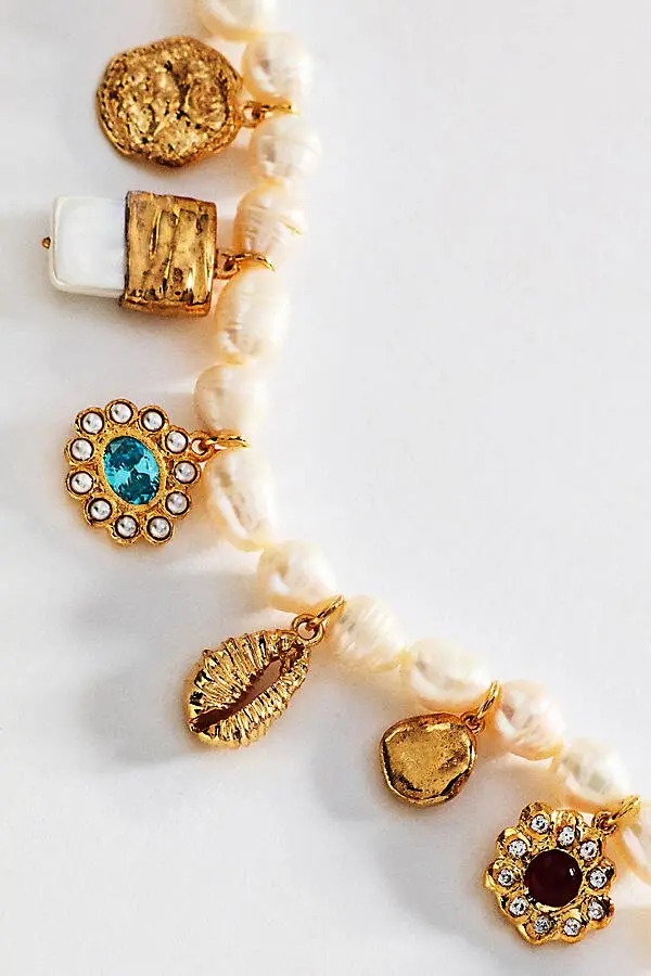 Joanna Laura Constantine Pearl And Charm Bracelet