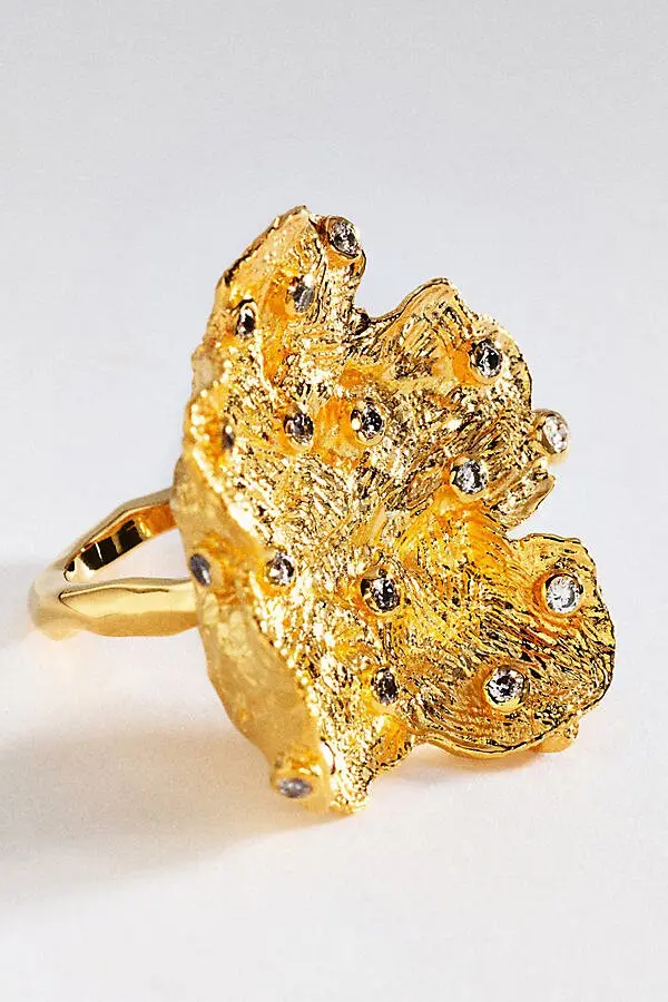 Joanna Laura Constantine Statement Floral Ring - Gold