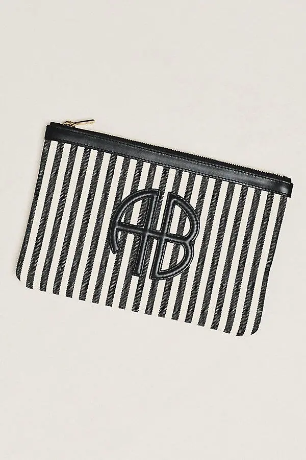ANINE BING Lili Pouch - White/black