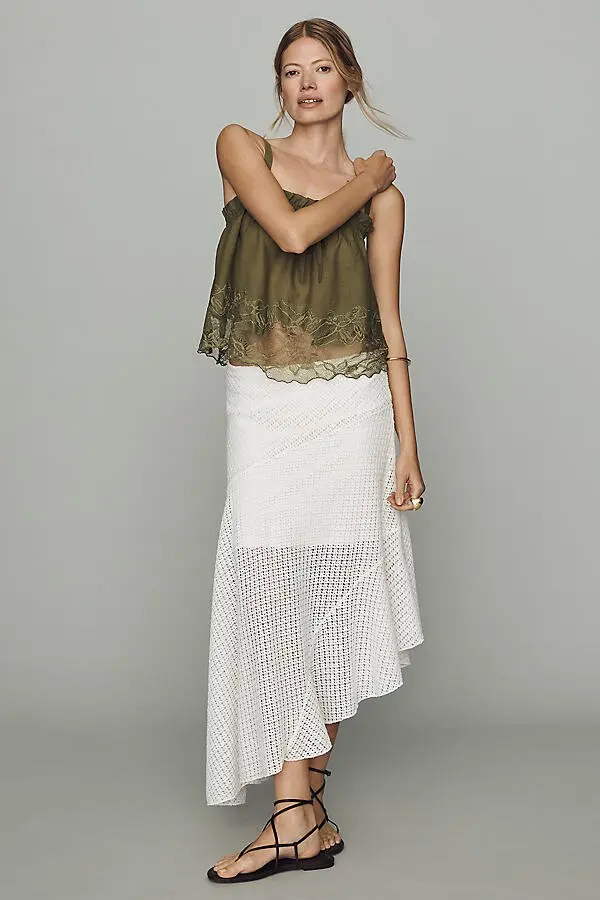 Anthropologie Asymmetric Midi Skirt