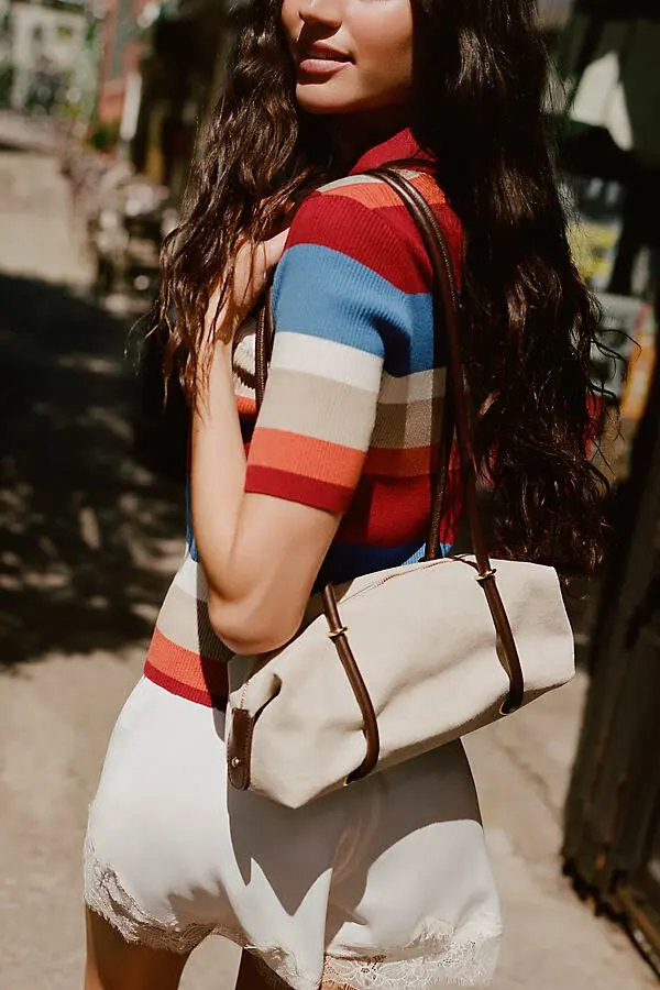 Anthropologie Suede Slouchy Shoulder Bag - Natural