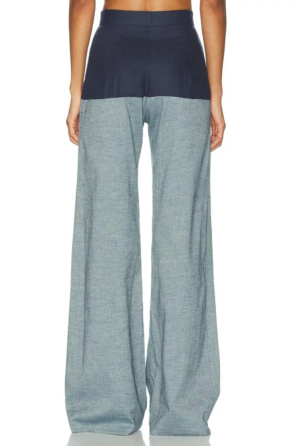 Matthew Bruch High Waist Combo Wide Leg Trousers